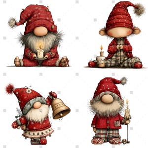 Gnome PNG Mega Bundle: 40 Christmas Gnomes Clipart, Xmas Holiday ...