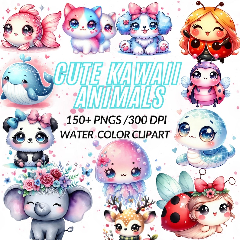 Watercolor Baby Animals Clipart Bundle: Nursery Decor (digital Download ...