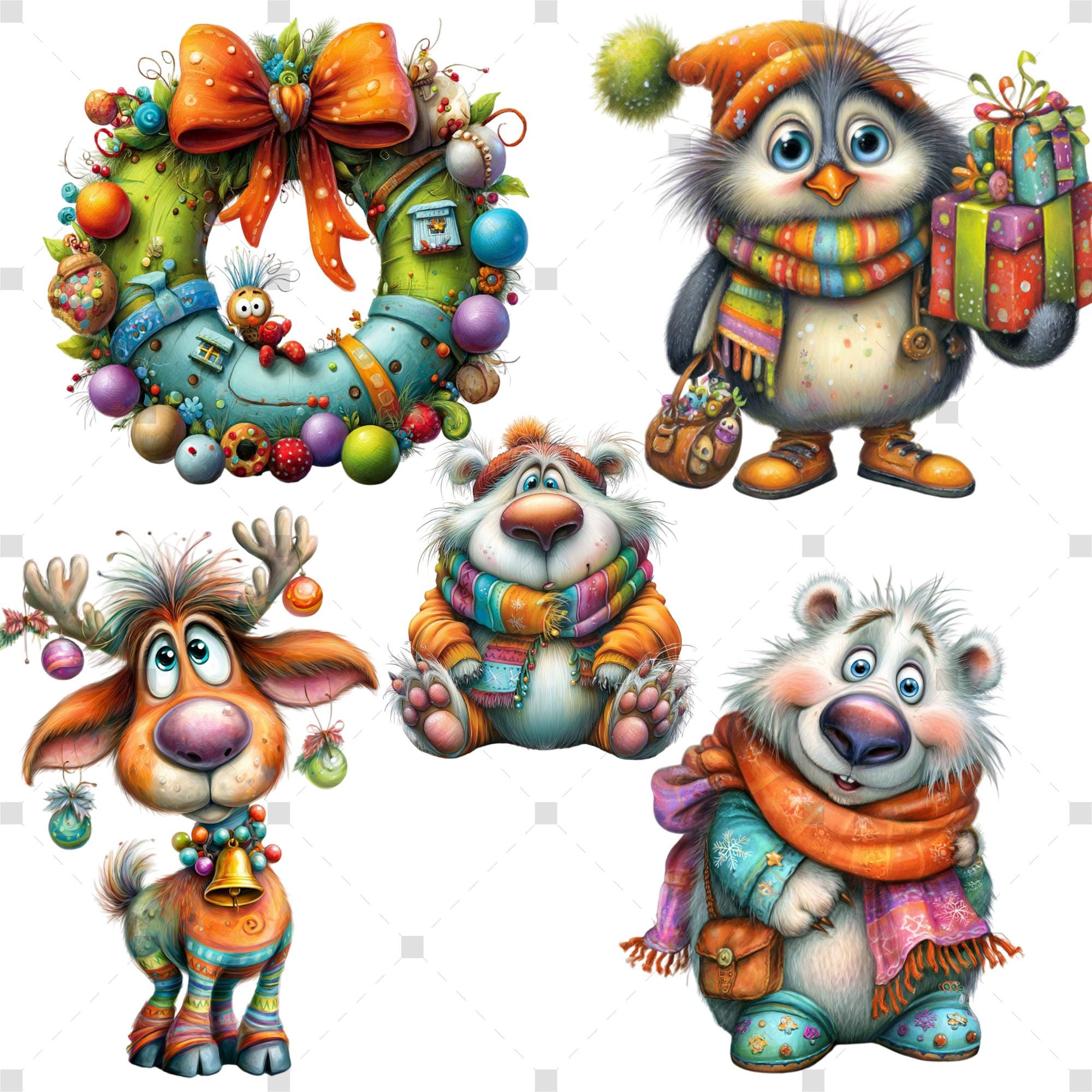 24 Christmas PNG Bundle Santa and Snowman Xmas Mega Bundle Santa ...