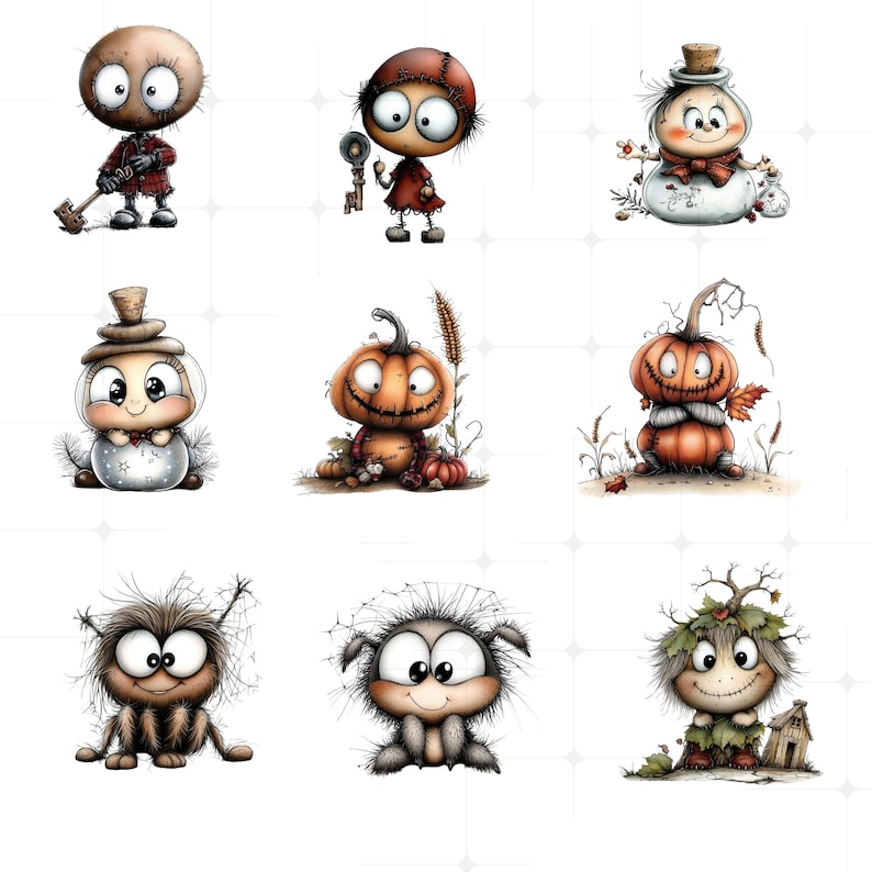 Whimsical Halloween Ghost Clipart Bundle, Watercolor PNG, Witch Hat ...