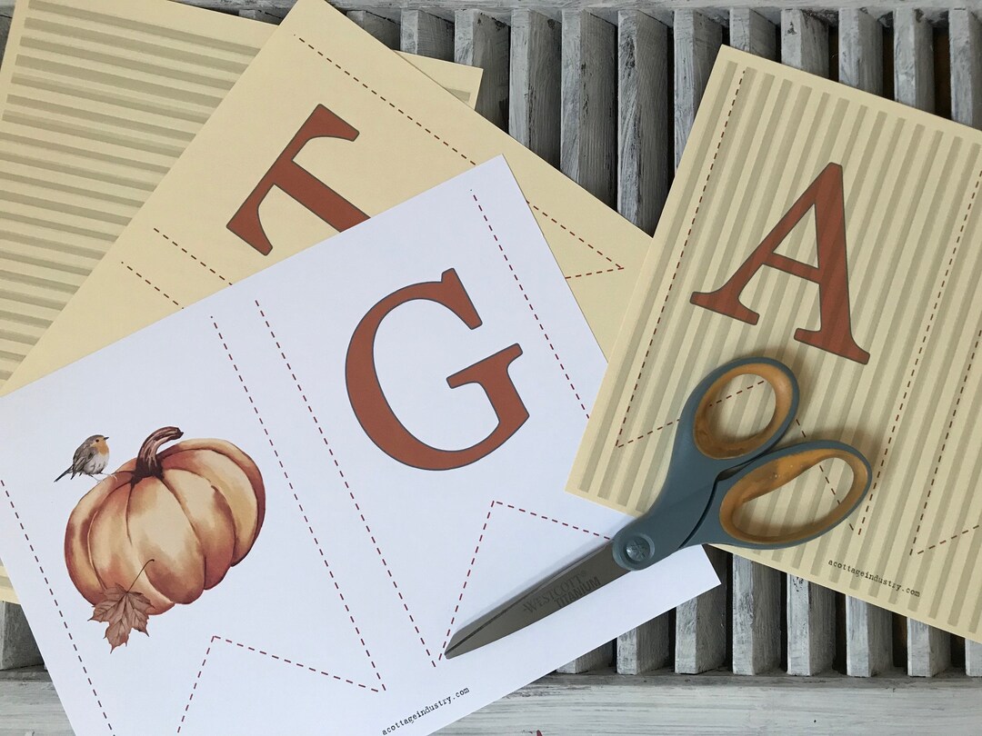 PRINTABLE Gather Banner, Thanksgiving Bunting, Thankful Swag, Autumn ...