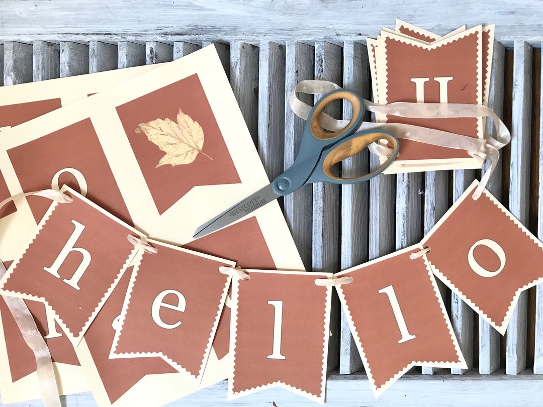 PRINTABLE Hello Autumn Banner, Seasonal Party, Thanksgiving Bunting ...