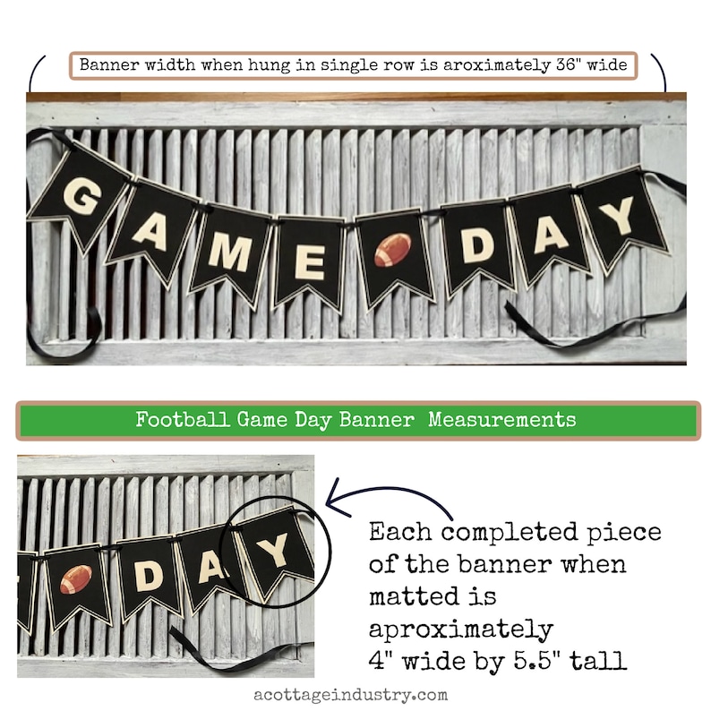 PRINTABLE Game Day Banner Football Bunting Football Party - Etsy