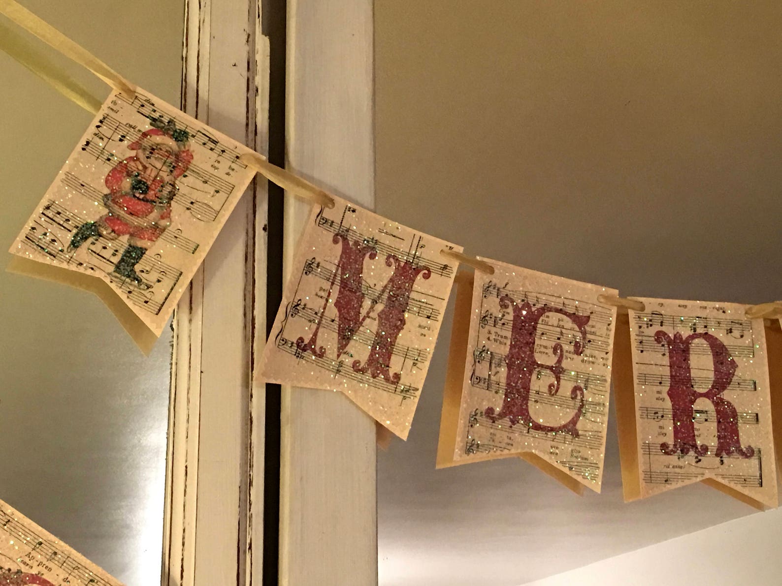 PRINTABLE Merry Christmas Vintage Theme Paper Banner - Etsy