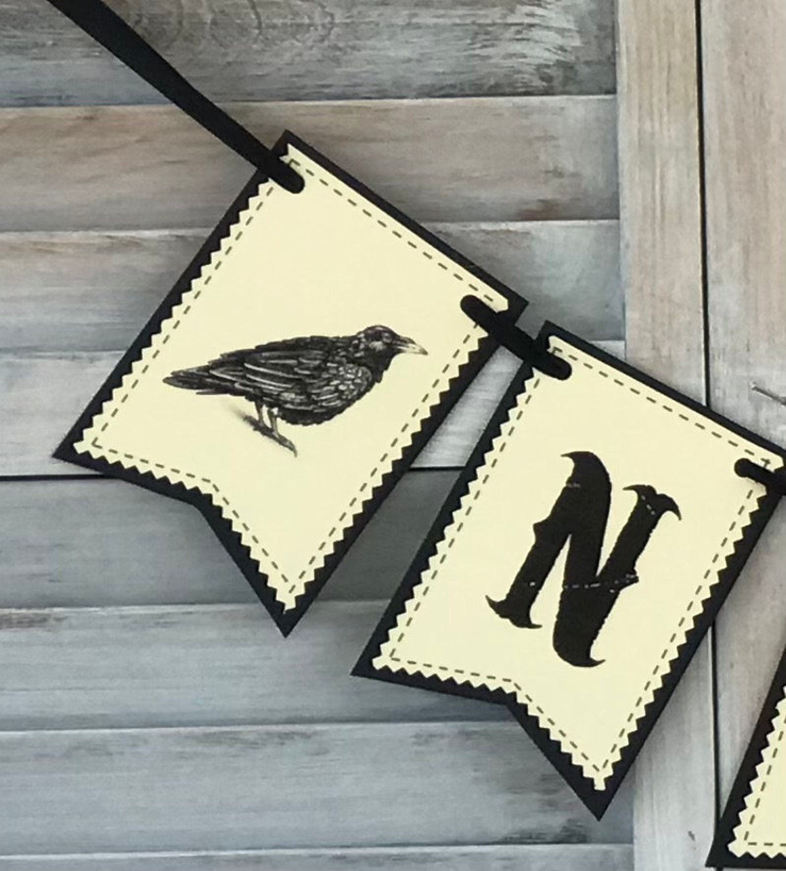 Halloween NEVERMORE Banner the Raven Swag Gothic Bunting H1 - Etsy