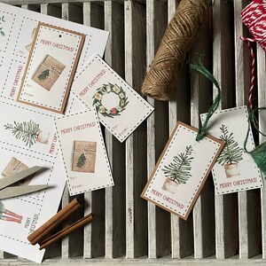 PRINTABLE Christmas Gift Tags, Boho Holiday Decor, Place Cards - Etsy
