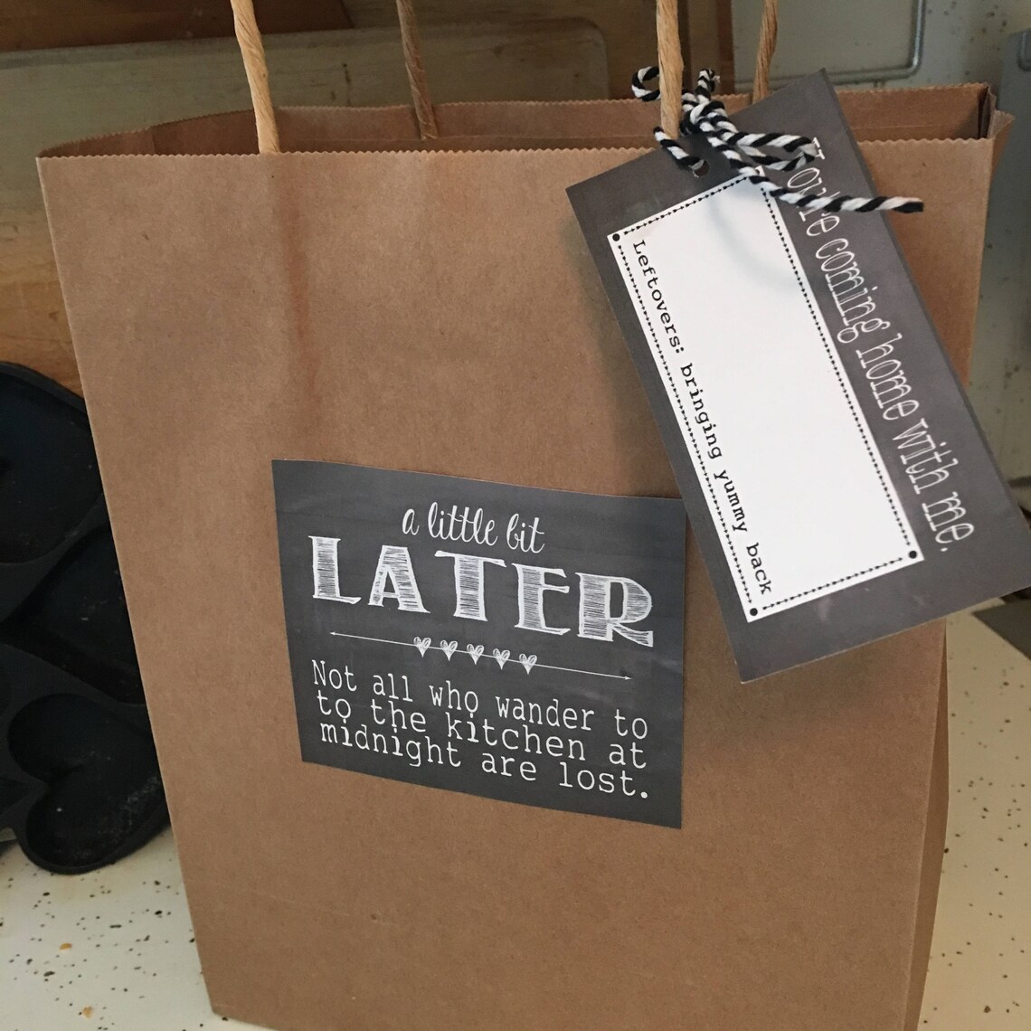 Leftovers To-go Bag Labels and Tags With Bakery Twine- Set of 6 ...