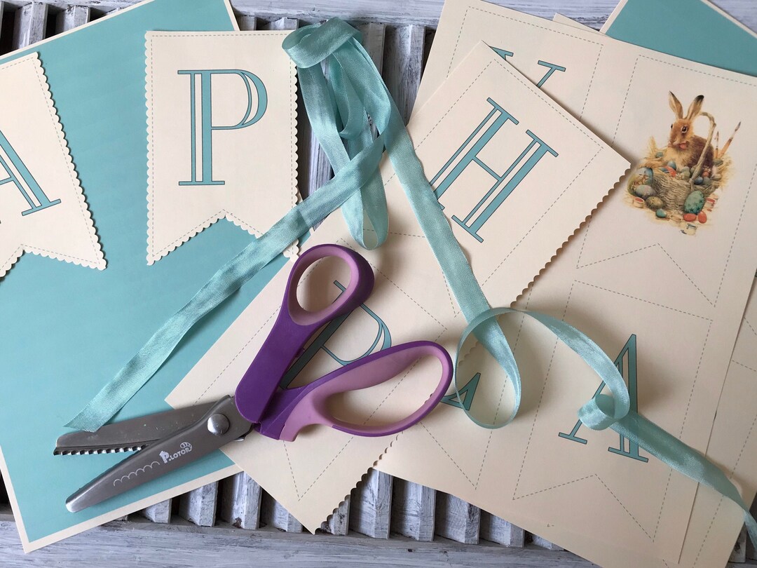 PRINTABLE Happy Easter Banner, Springtime Style, Download, Bunny ...