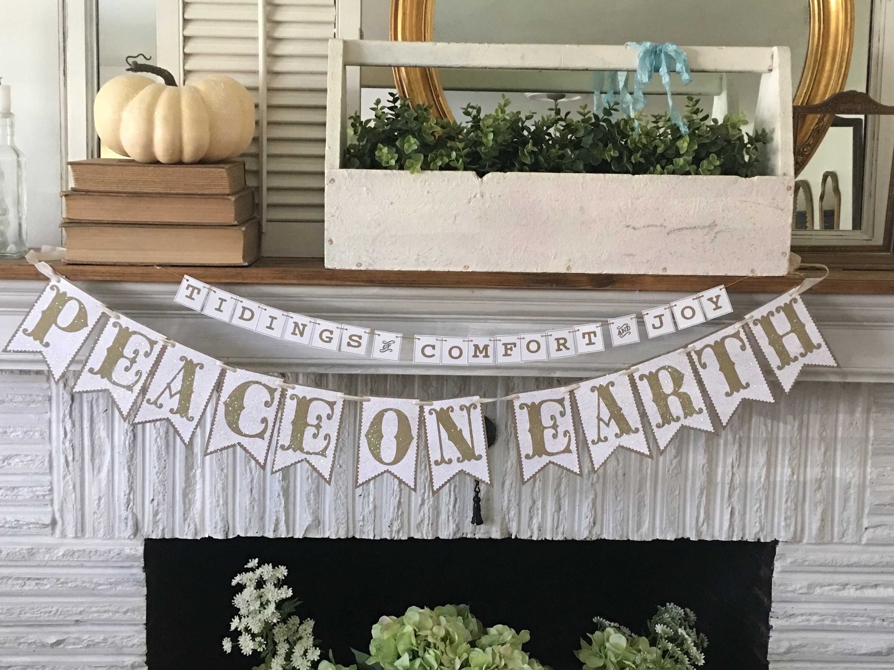 PRINTABLE Peace on Earth Paper Banner, Christmas Bunting, Peace Swag ...
