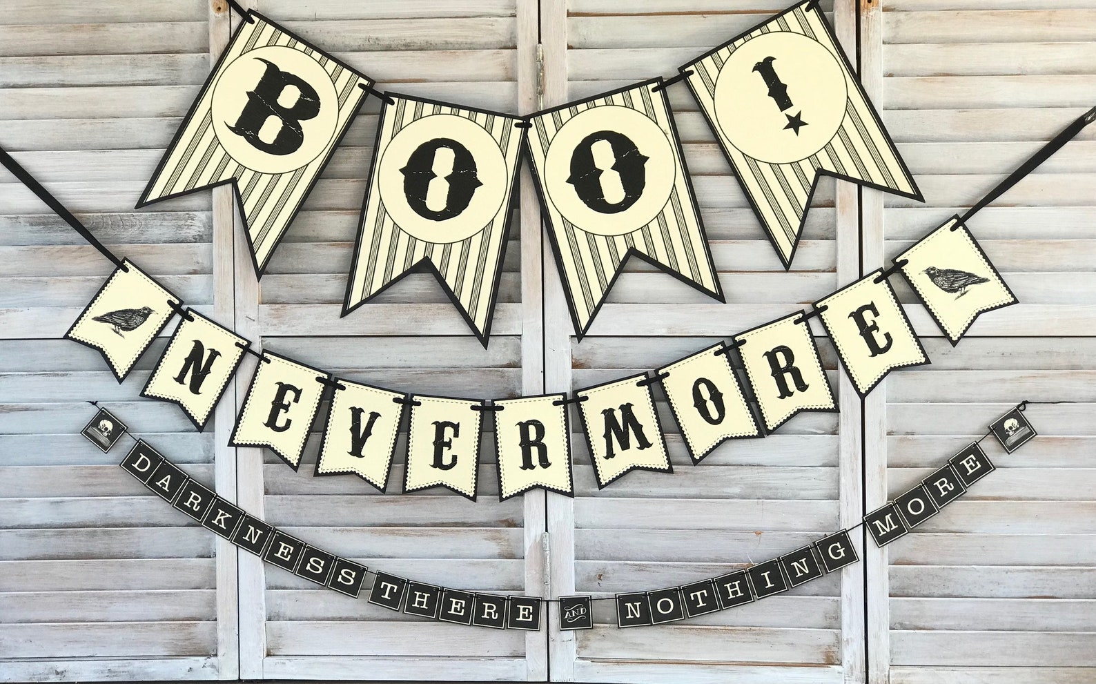 Halloween NEVERMORE Banner the Raven Swag Gothic Bunting H1 - Etsy