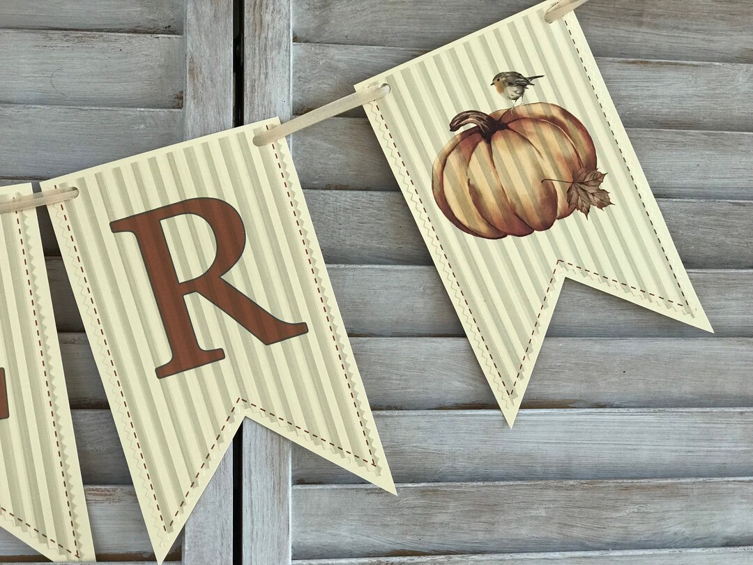 GATHER Banner, Thanksgiving Bunting, Thankful Swag, Autumn Decor, Fall ...