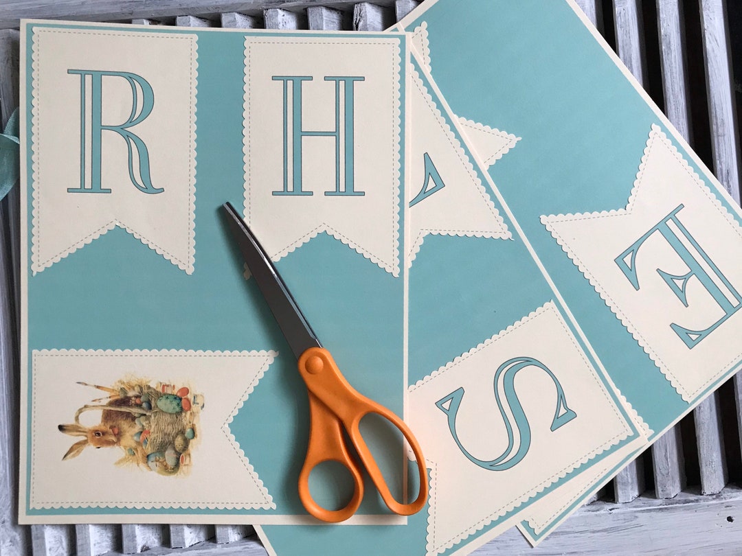 PRINTABLE Happy Easter Banner, Springtime Style, Download, Bunny ...