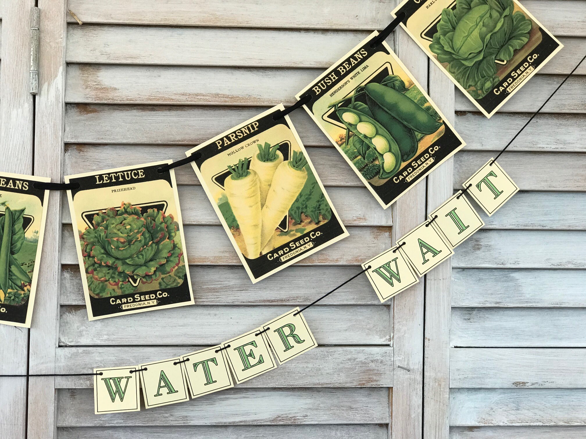 Vegetable Seed Packets Paper Banner, Spring Prints Garland|, Garden ...