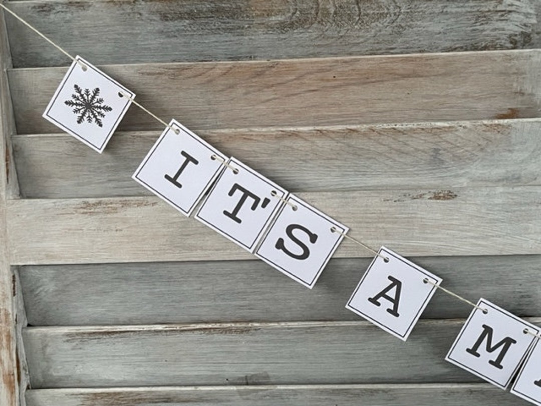 It's A Marshmallow World in the Winter Banner, Christmas Bunting, Hot ...