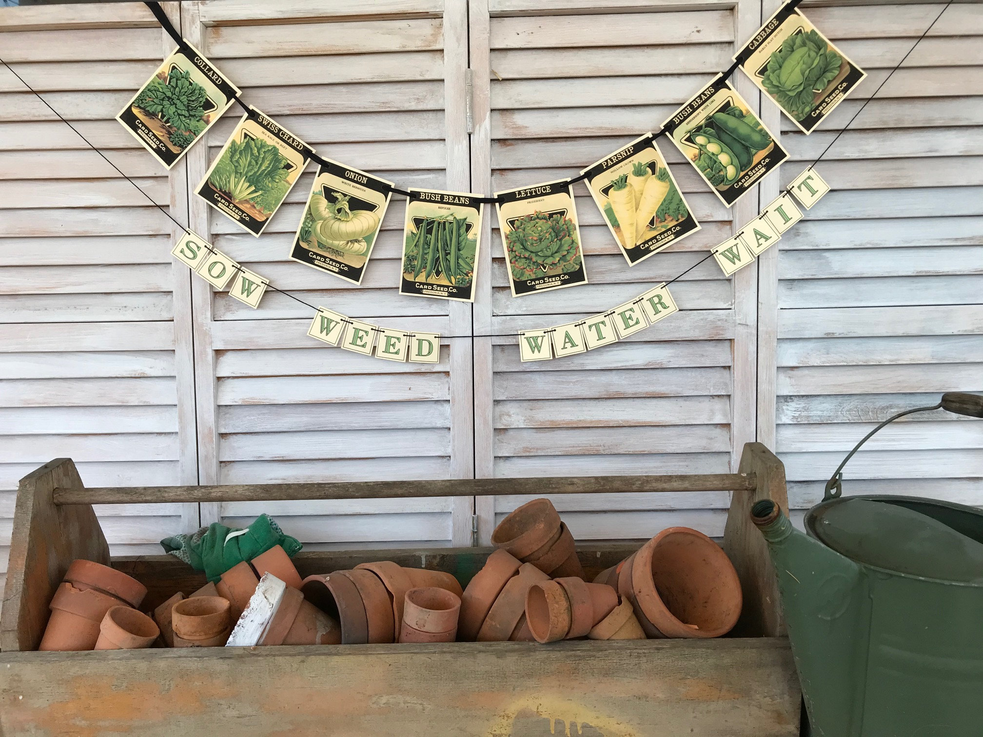 Vegetable Seed Packets Paper Banner, Spring Prints Garland|, Garden ...