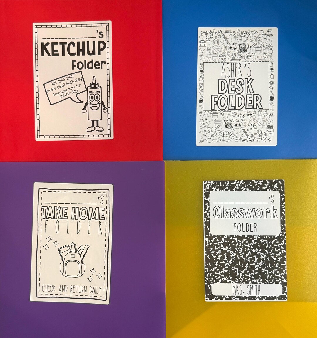 Custom Classroom Labels for Folders (take-home, Homework, Classwork ...