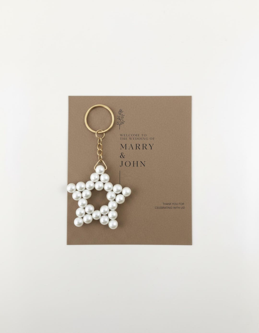 Personalized Pearl Beads Star Keychains Favor for Guest, Bridal Shower ...