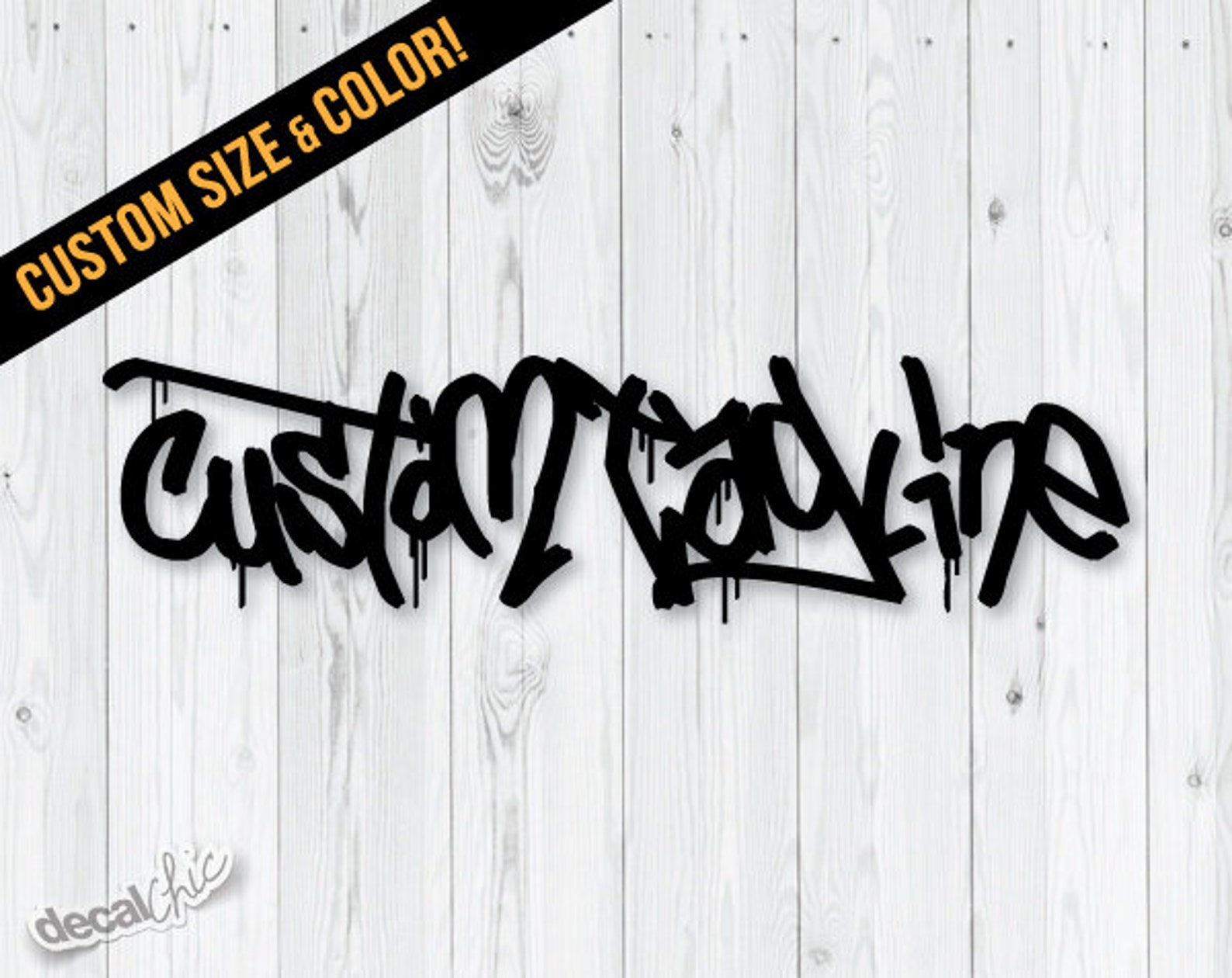 Custom Text Graffiti Tag ~ Wall Decal - Car Decal - Laptop Decal ...