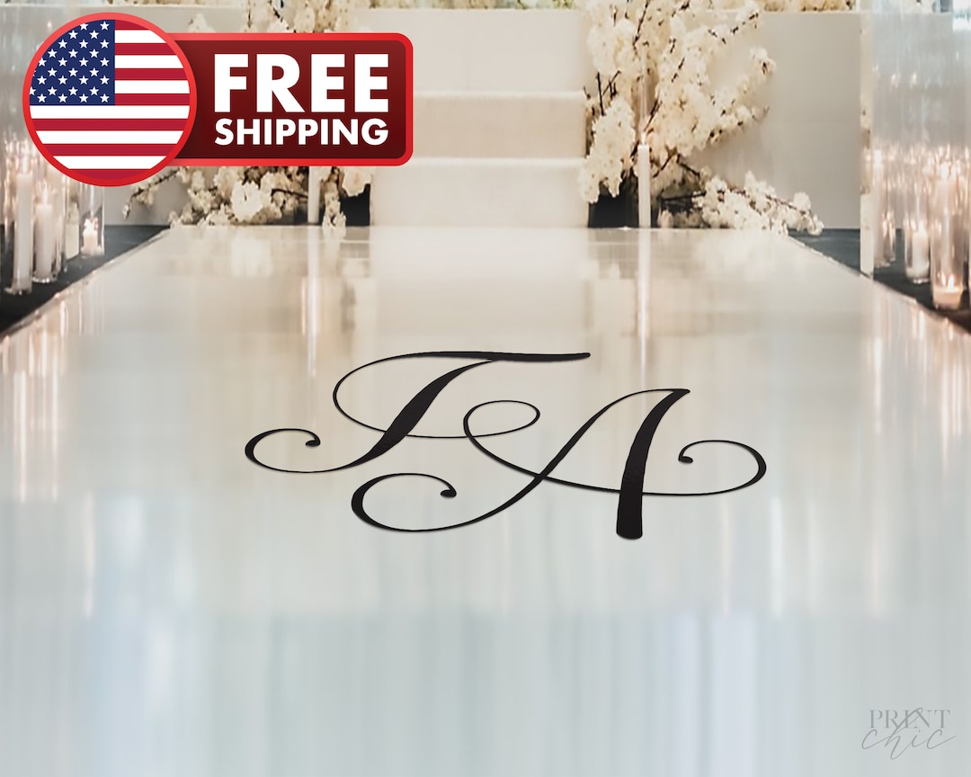 Custom Wedding Dance Floor Decal ~ Personalized Monogram of Bride and ...