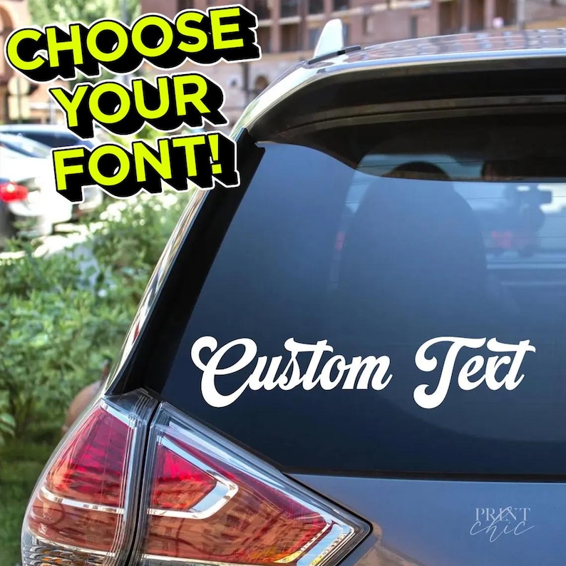 Custom Car Decal - Custom Text Sticker - Choose the Font Style, Size ...
