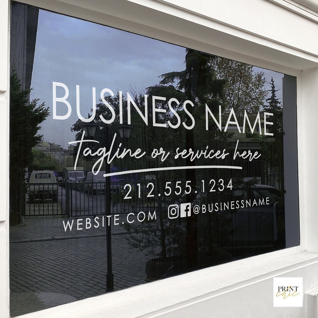 Business Shop Store Window Decal ~ Custom Size Color ~ Custom Design - Etsy