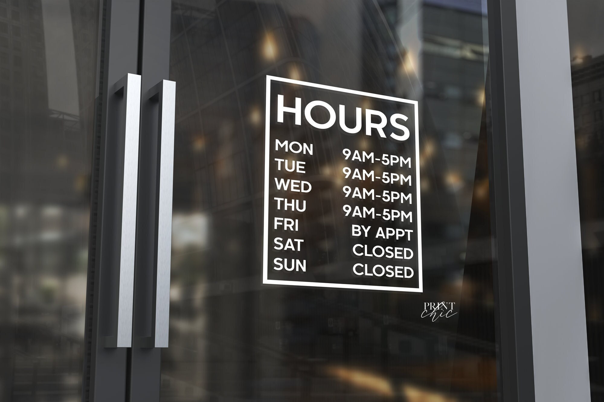 Custom Business Hours Decal Window Signage Inside Glass/outside Glass ...