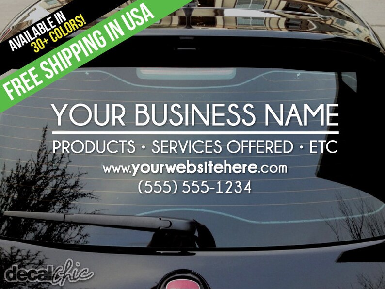 Custom Business Car Decal Your Business Name Services - Etsy