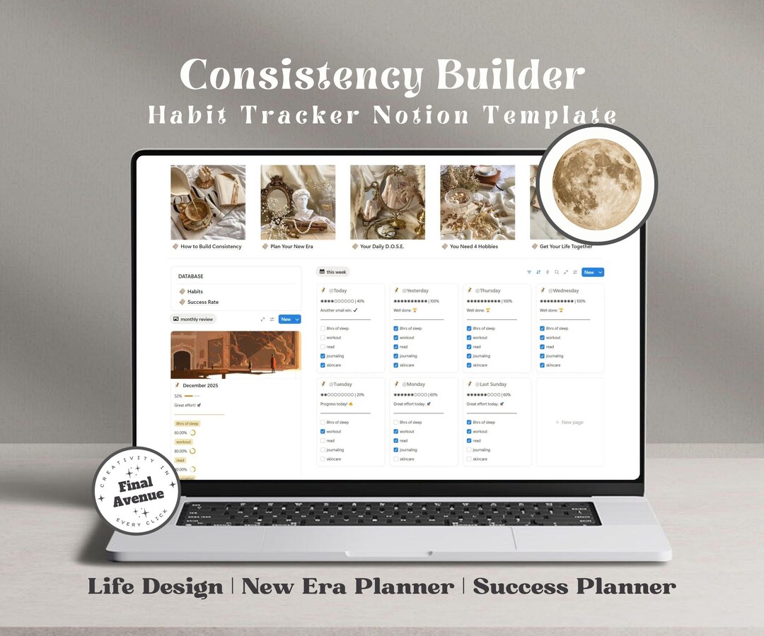 Habit Tracker Notion Template Consistency Builder Life Design Notion Planner 2026 Digital ...