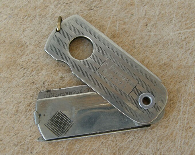 VINTAGE CIGAR CUTTER Art Deco Linear Design Folding Retractable Blade ...