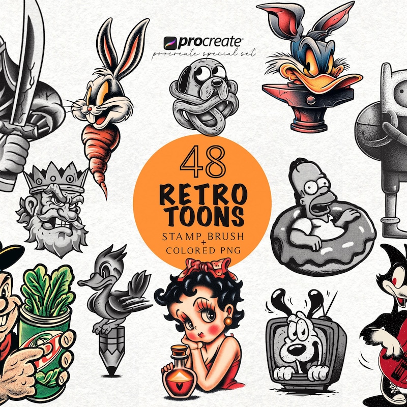 Cartoon Tattoo Flash - Etsy
