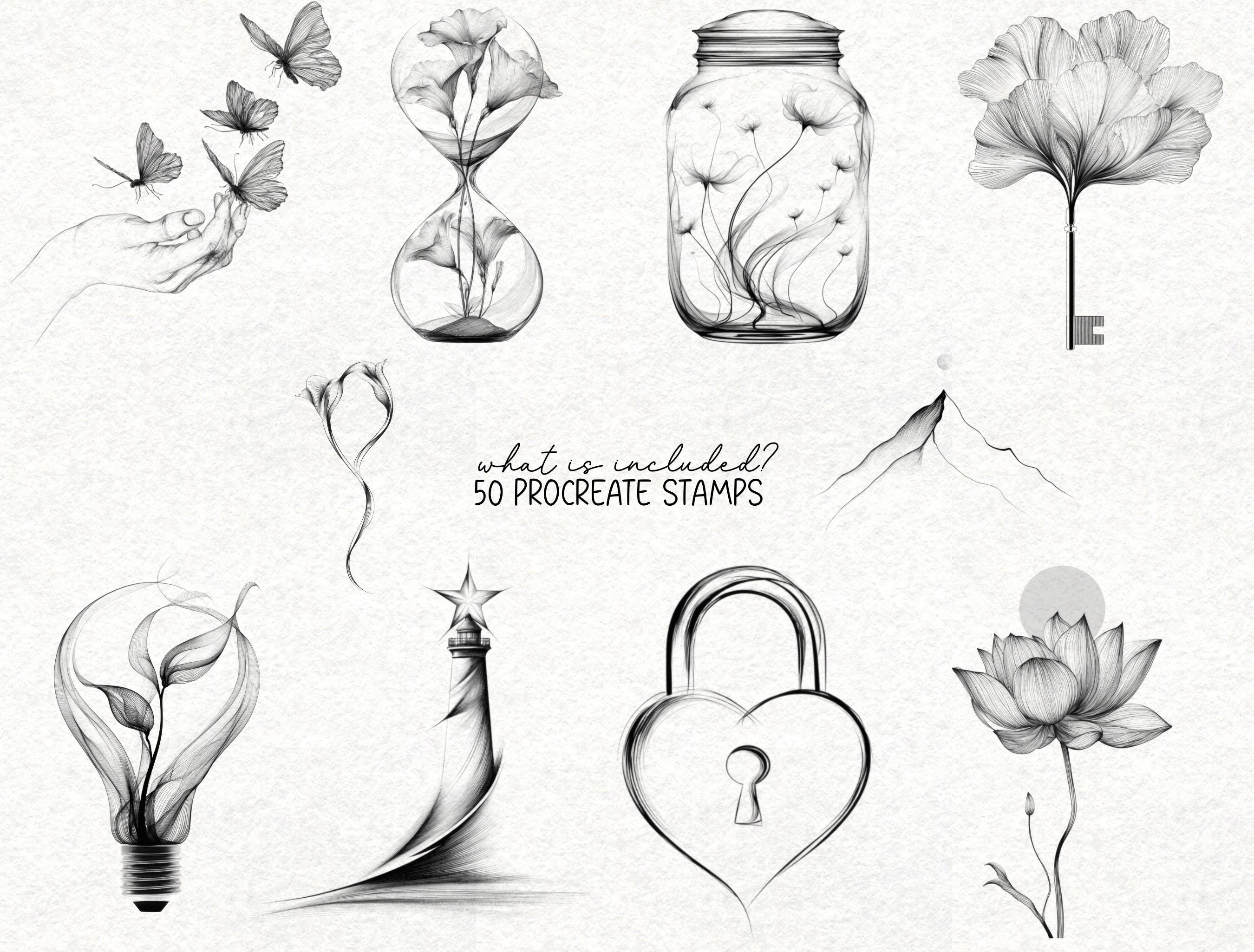Mental Health Tattoo Design Procreate Stamp Brush Bundle Procreate ...