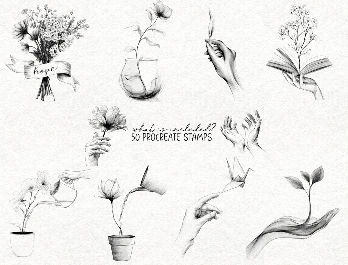 Mental Health Tattoo Design Procreate Stamp Brush Bundle Procreate ...