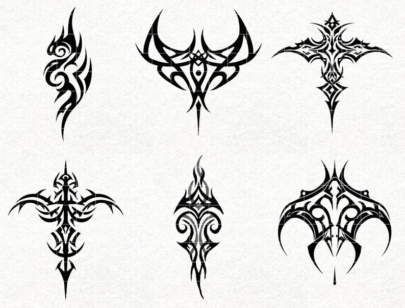 Neo Tribal Tattoo Procreate Stamp Brushes Bundle Gothic Tattoo Stencils ...