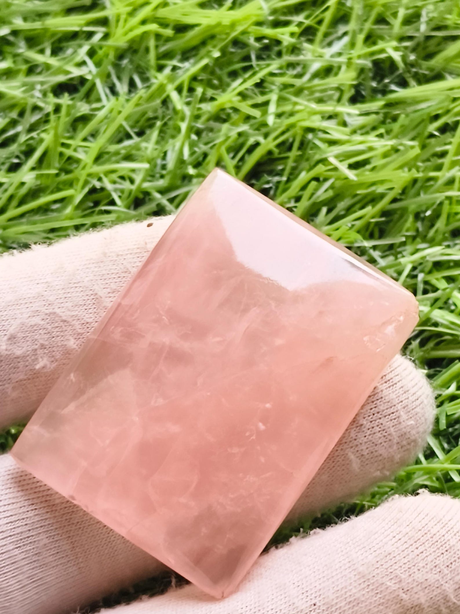 Natural Rose Quartz Cabochon Rectangle Shape Loose Gemstone 124 Carat ...