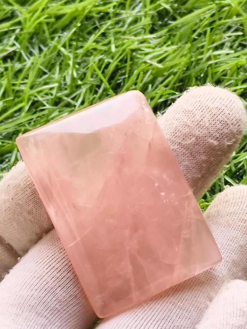 Natural Rose Quartz Cabochon Rectangle Shape Loose Gemstone 124 Carat ...