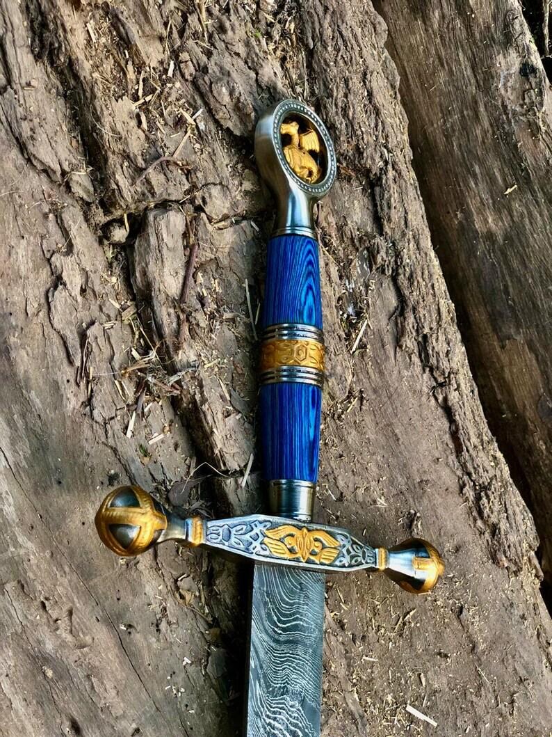Hand Forged Knights Templar Sword: Medieval Crusader Replica Sword With ...