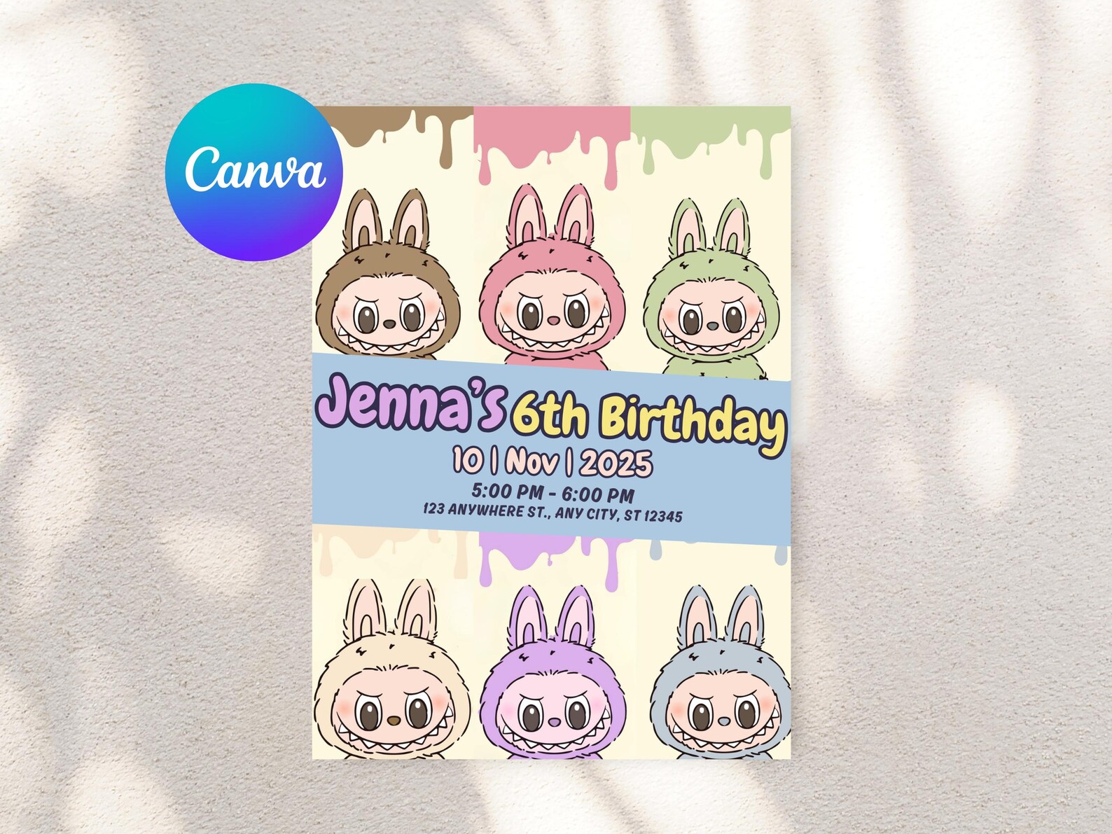 Labubu Birthday Invitation, Labubu Birthday Invite, Playful Printable ...
