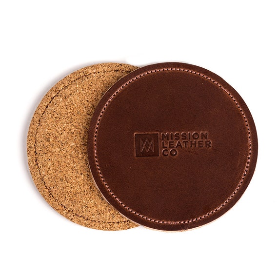 Drink & Barware Home & Living Set of 4 Custom Leather Coasters Kitchen ...