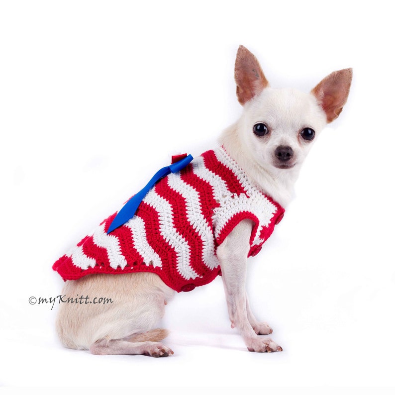 Patriotic Dog Clothes Red White Blue Dog Clothing Wavy - Etsy