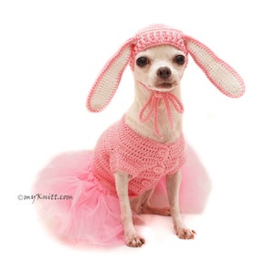 Bunny Dog Tutu Pink Dog Dress Tutu Cute Bunny Dog Costume - Etsy