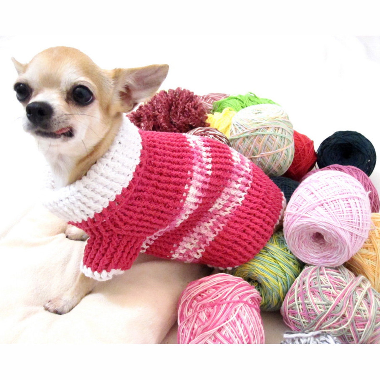 Pink Dog Sweater Warm Knit Sweater Puppy Clothes Chihuahua - Etsy Australia
