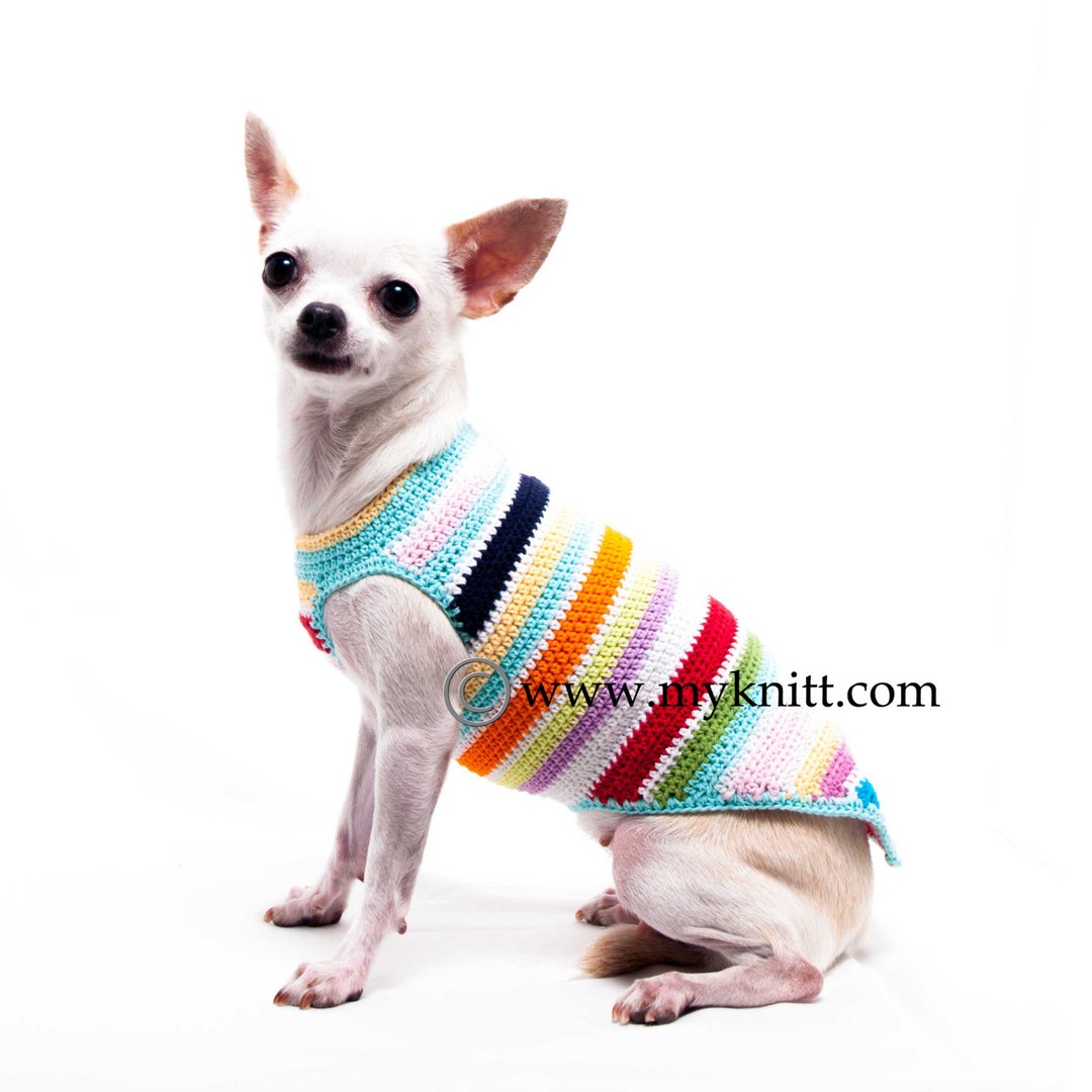 Rainbow Teacup Dog Clothes, Cute Chihuahua Sweater, Pet Boutique ...