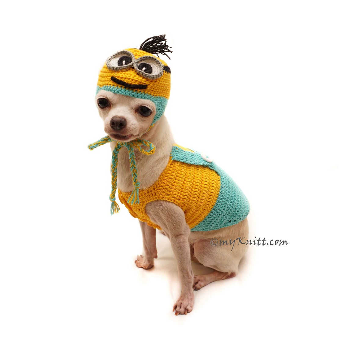 Minion Dog Clothes Crochet Minion Dog Hat Crochet Funny Dog | Etsy