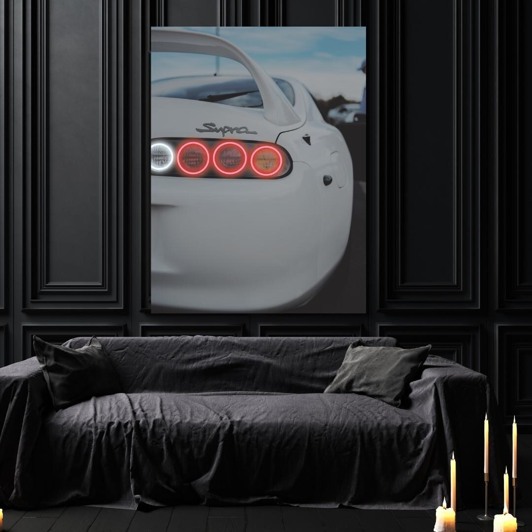 Toyota Supra MK4 Neon Wall Frame | LED Sports Car Poster | JDM Neon ...