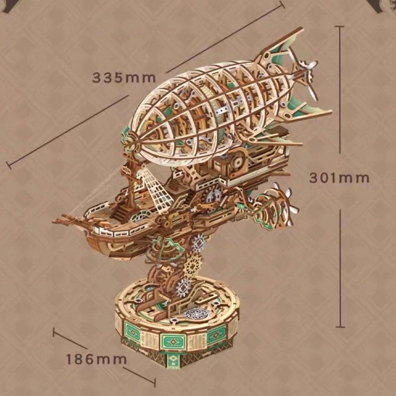 Wooden Mechanical Airship Music Box – “sailing in Fog” - Etsy