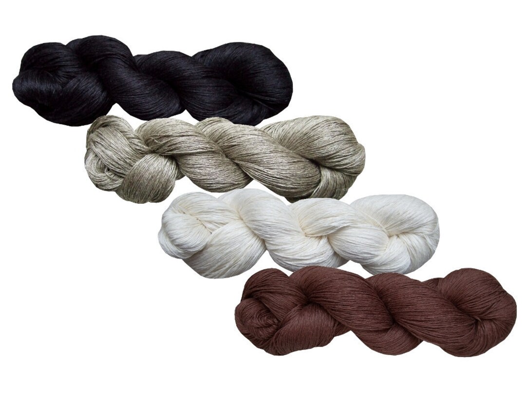 High Quality 100% LINEN Yarn, 400gr (4 Hanks X 100 Gr)-pure Linen Flax ...