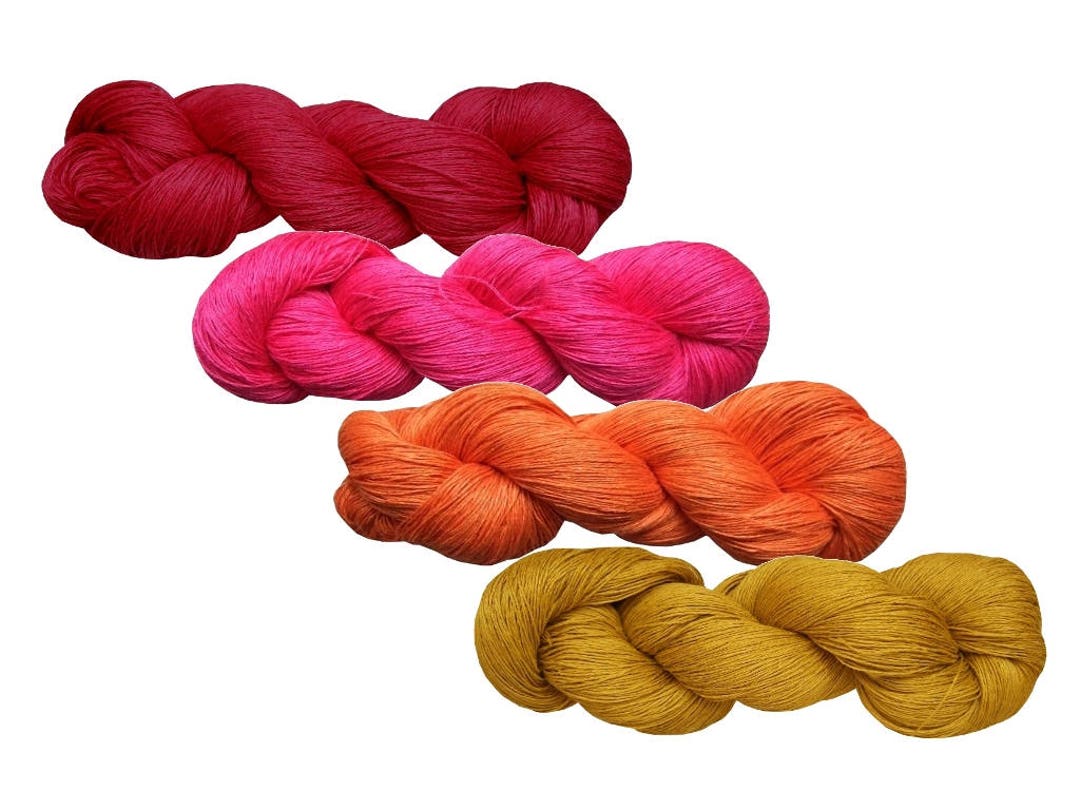 High Quality 100% LINEN Yarn, 400gr (4 Hanks X 100 Gr)-pure Linen Flax ...