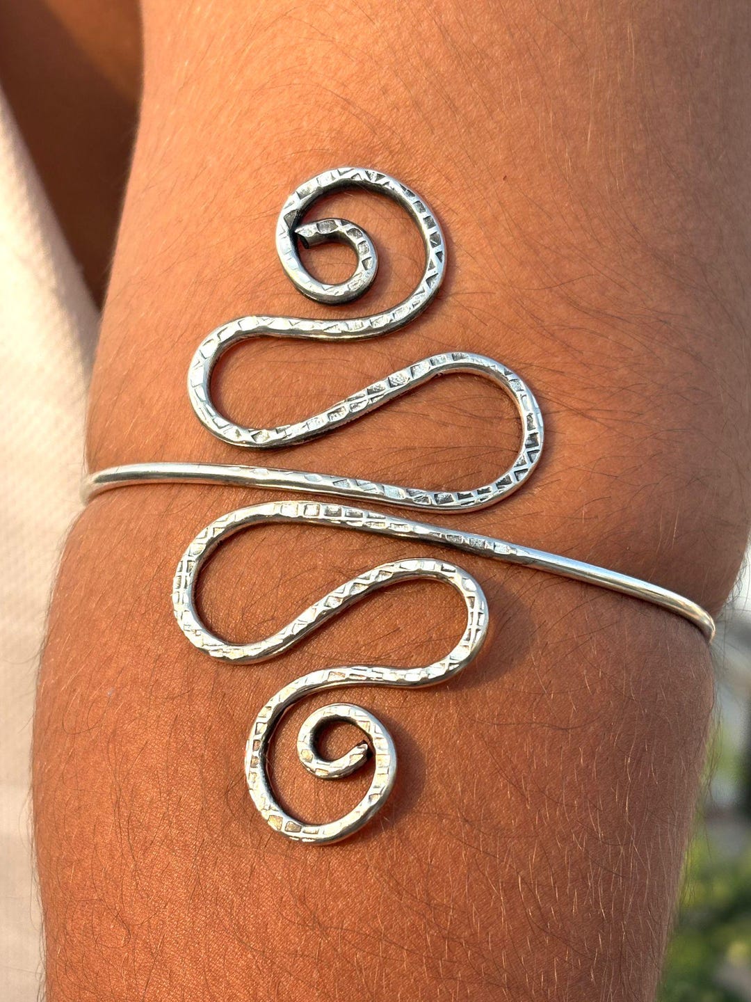 Spiral Arm Cuff Bracelet: Adjustable Swirl Upper Armlet - Etsy