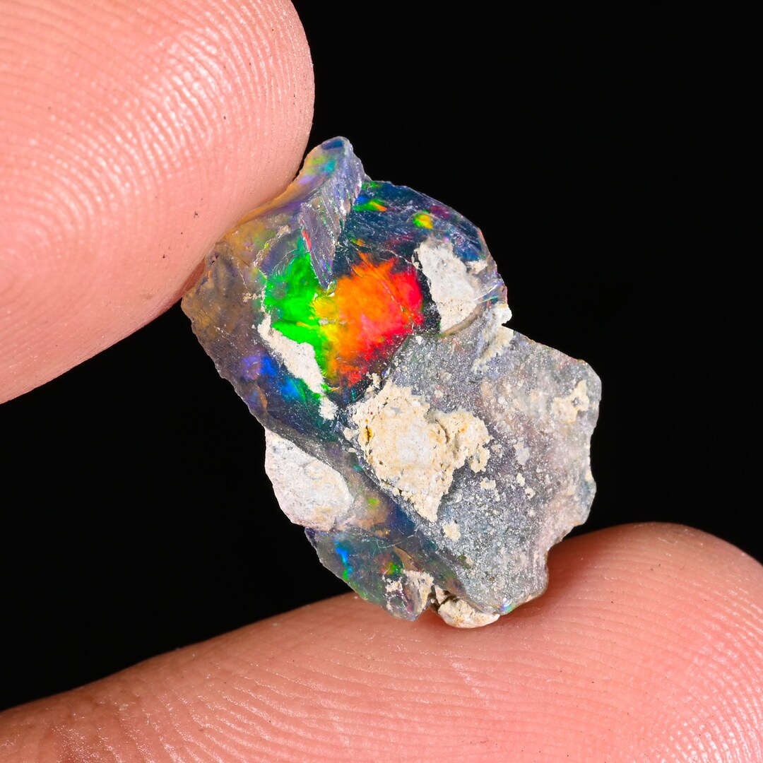 Raw Black Opal Gemstone, Ethiopian Rough Opal, 4.10 Ct (17x11x7 MM), - Etsy