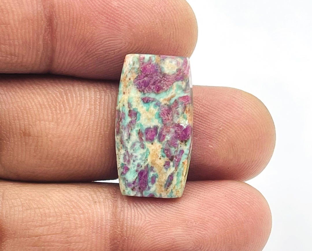 Polished Ruby Fuchsite Cabochon, Flat Back Gemstone, 24x13x4 Mm - Etsy